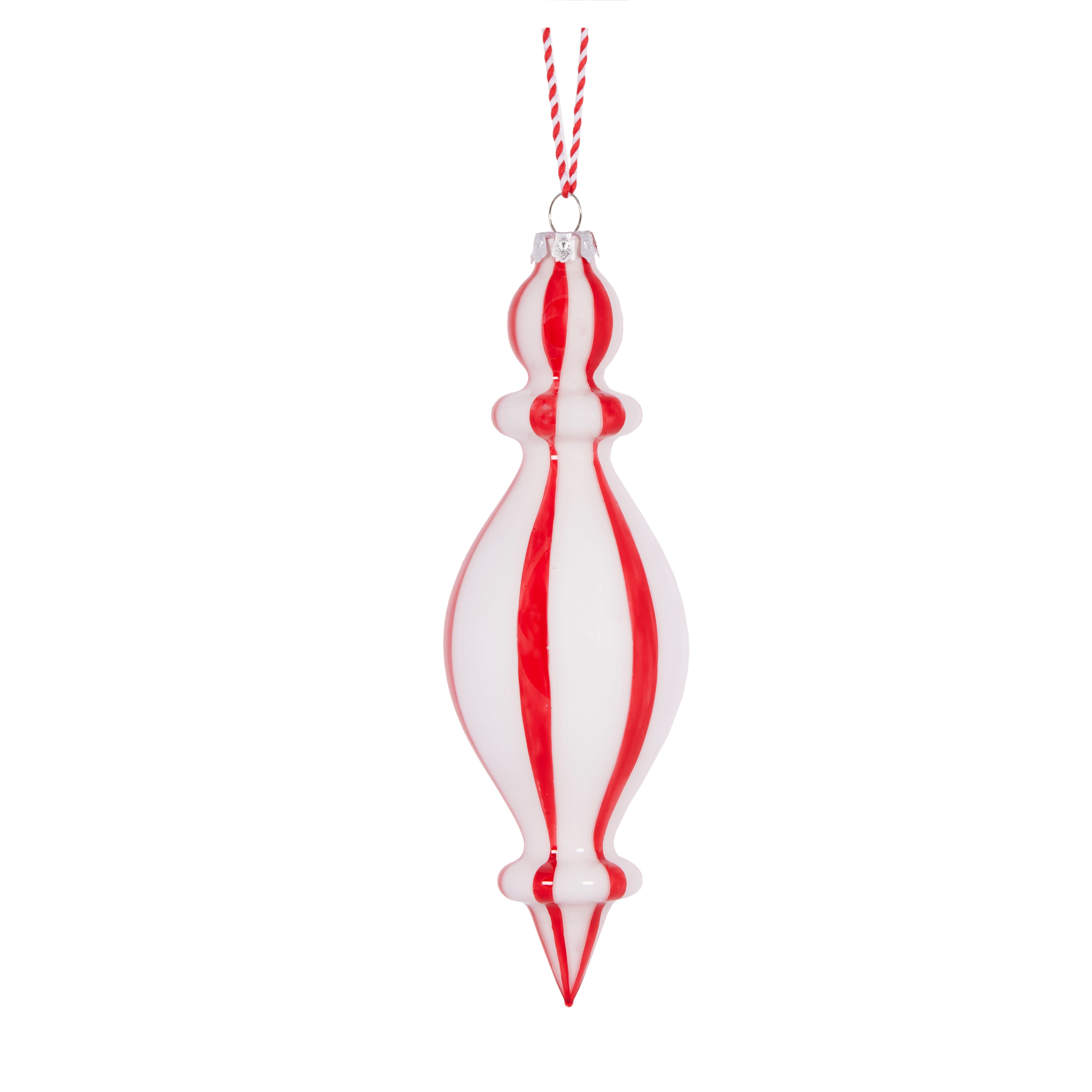 High Shine Peppermint Long Finial – Merry & Bright
