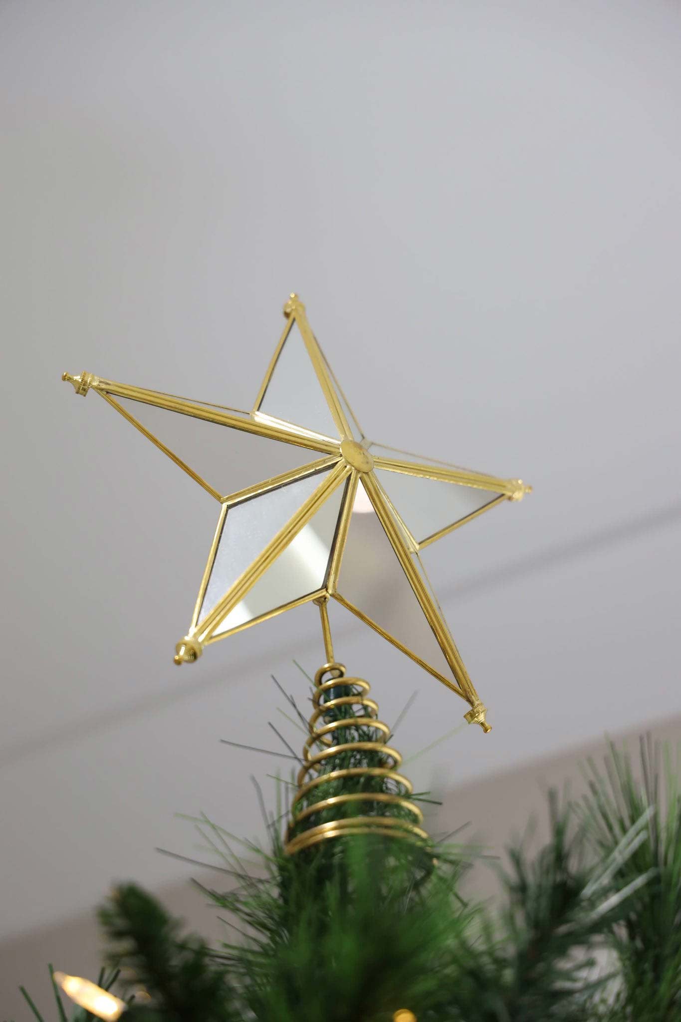 Mirrored Glass Star Tree Topper – Merry & Bright