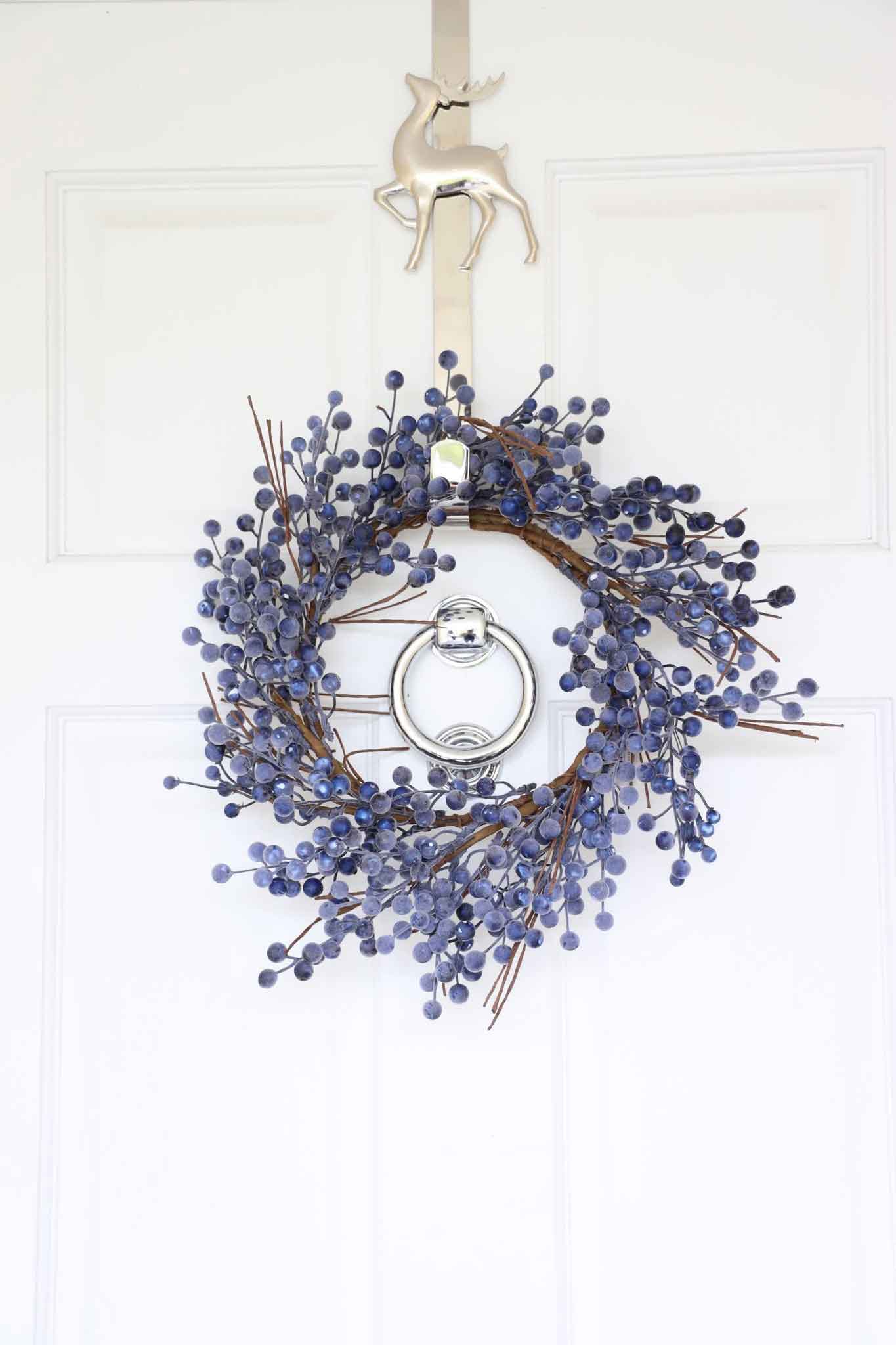 40cm Blue Berry Wreath – Merry & Bright